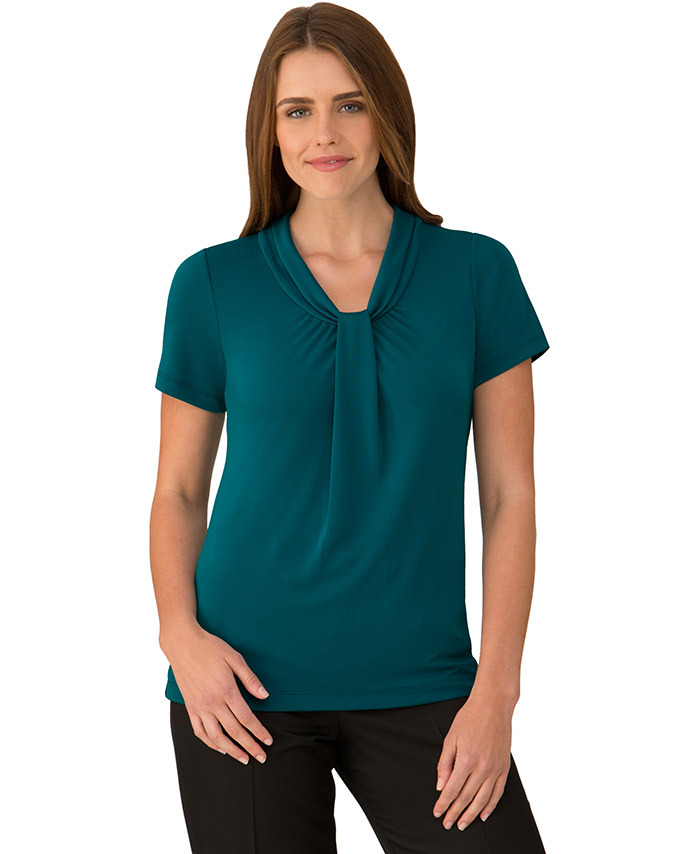 Pippa Knit Short Sleeve Shirt - Ladies - Jade - City Collection