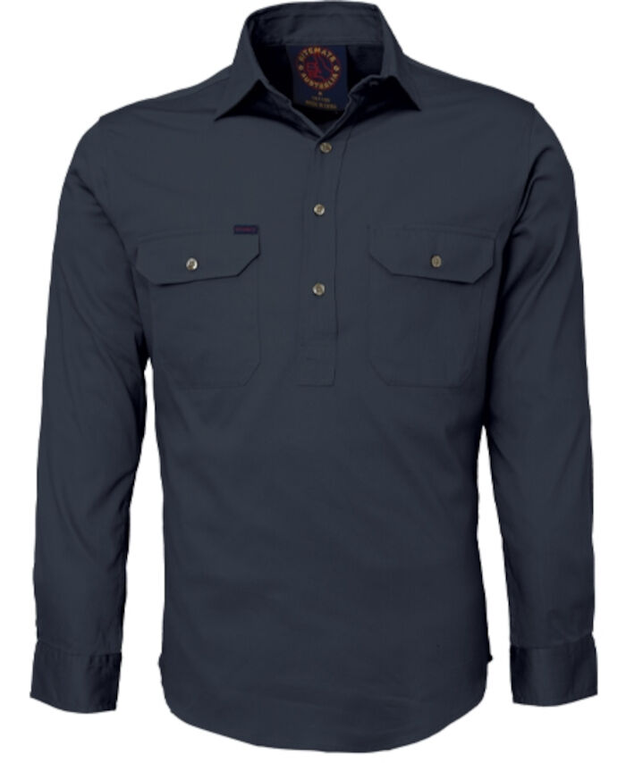 Closed Front Shirt - Long Sleeve | Workwear Shirts | Ritemate Workwear